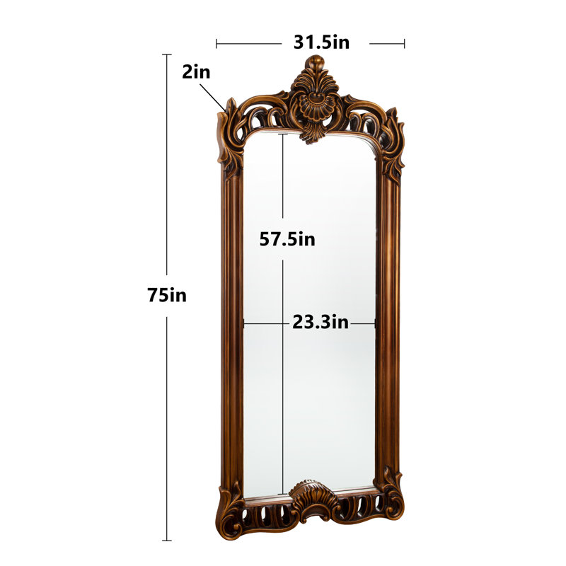 House of Hampton® Euri Vintage Gold Arch Large Full Length Mirror 75'' H & Reviews | Wayfair